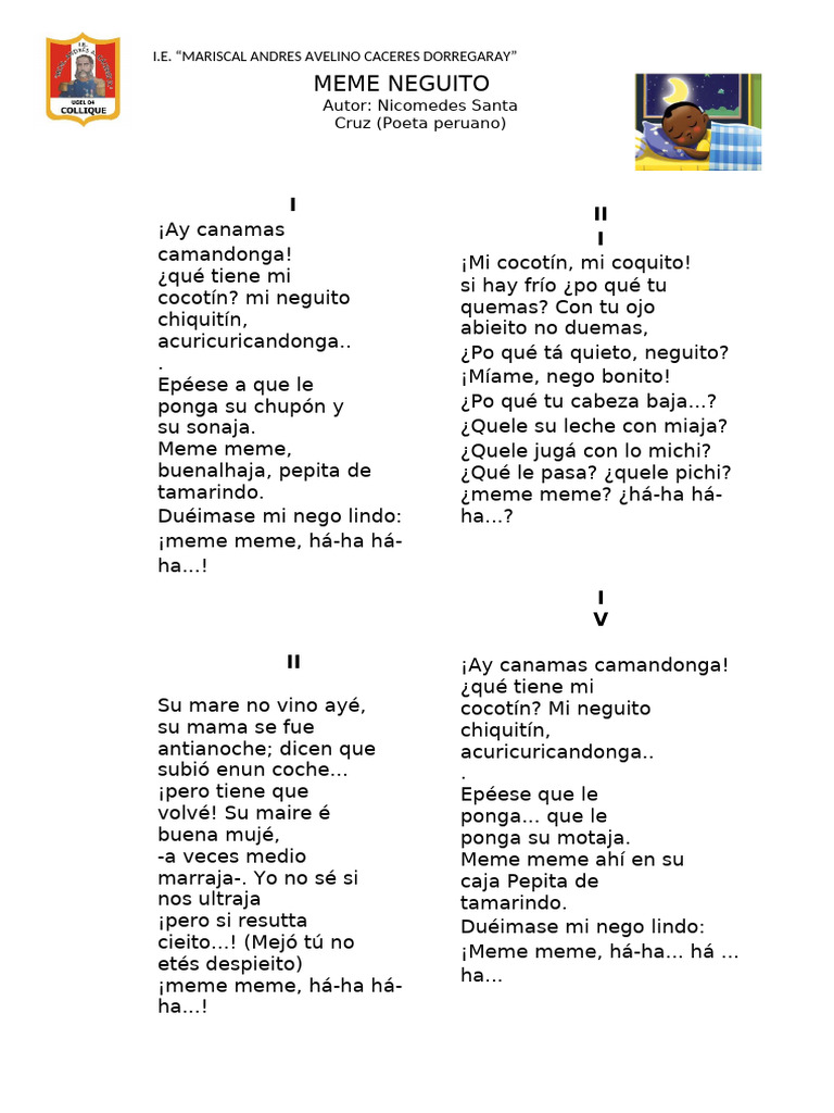 Meme Neguito. Vii Ciclo | PDF