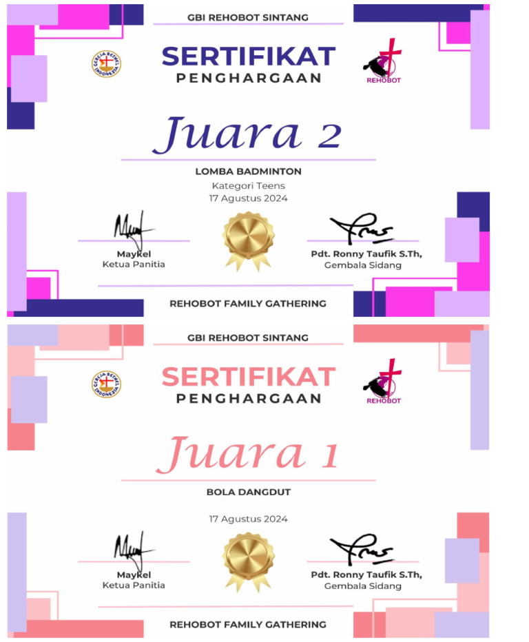 SERTIFIKAT LOMBA | PDF