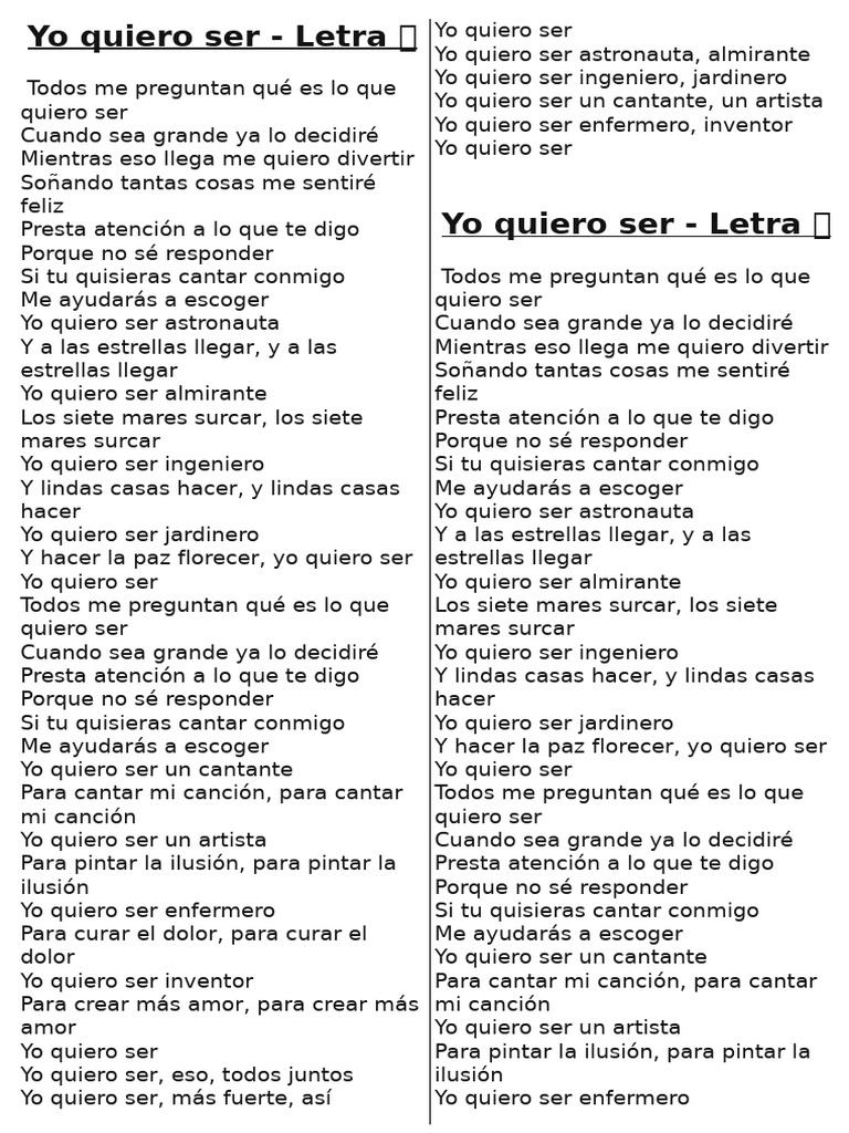 Yo Quiero Ser | PDF