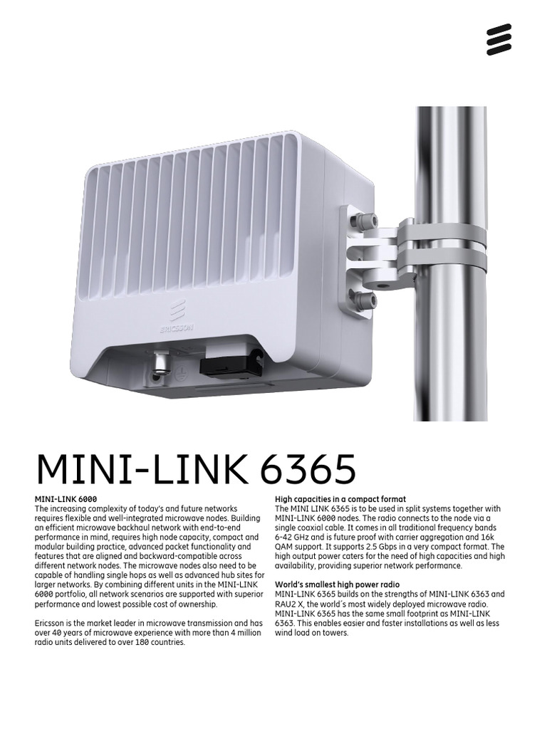 Ericsson MINI-LINK 6365 Datasheet | PDF