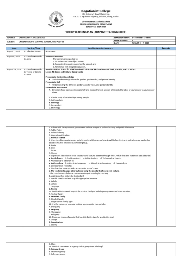 Ucsp 12 - Atg 1 | PDF