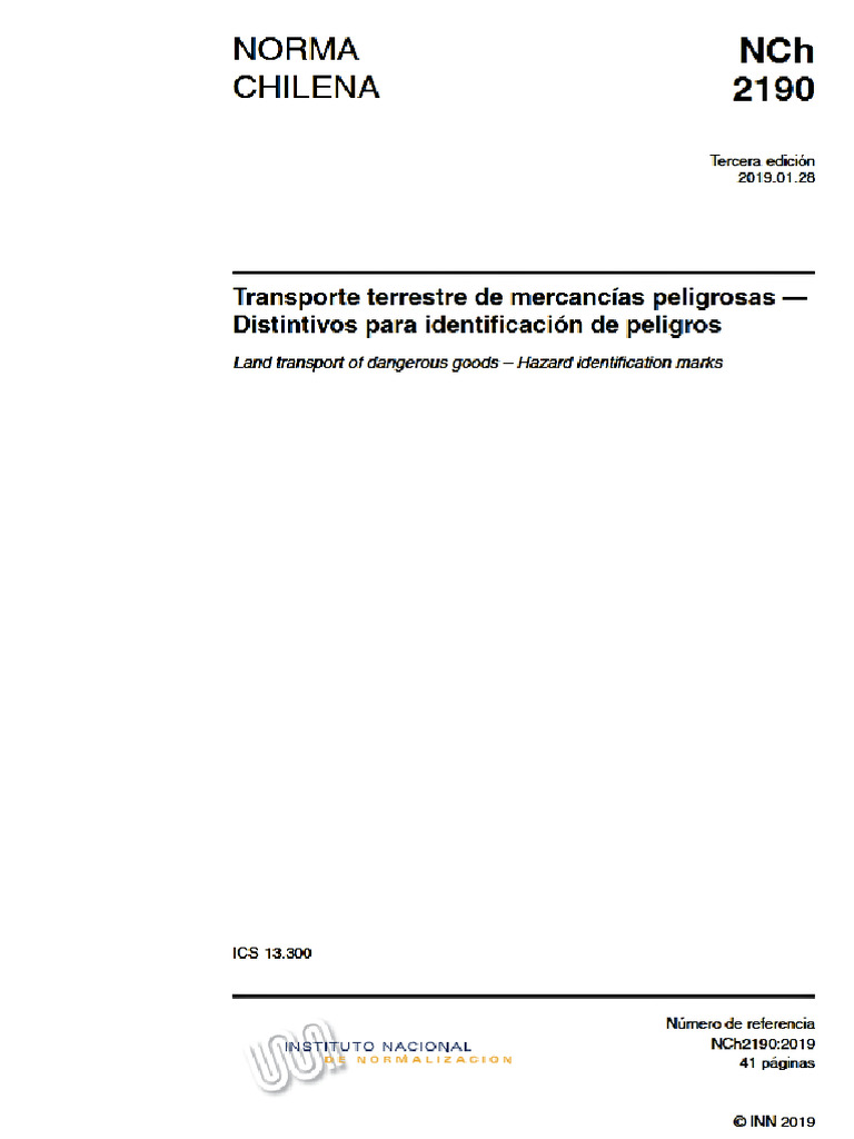 NCh2190 2019 | PDF