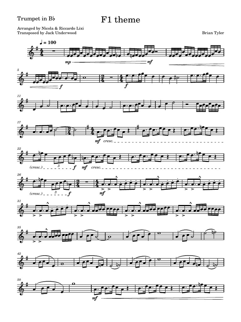 F1 Theme Trumpet | PDF