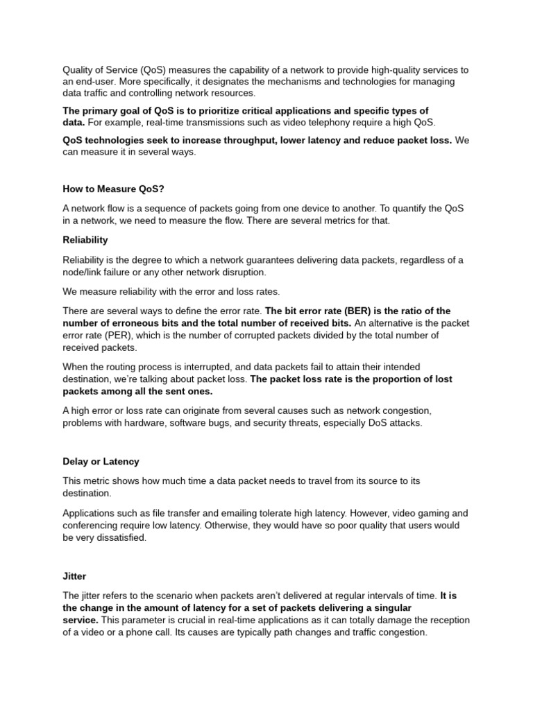 Quality of Service | PDF