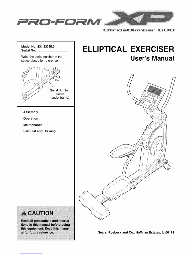 Manual del Usuario: ProForm XP StrideClimber 600 | PDF