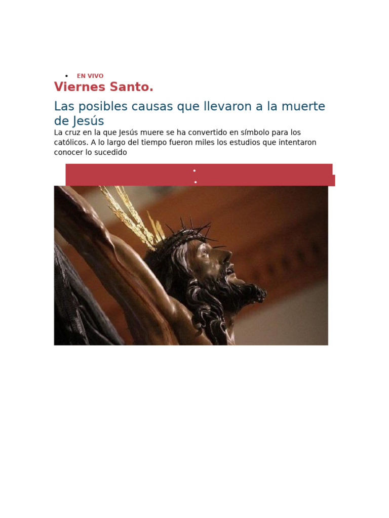 Causas de La Muerte de Jesus | PDF
