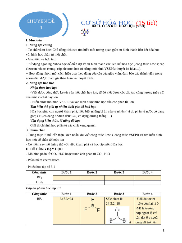Bai1 - Lienkethoahoc - Chuyên đề Hóa học 10 CTST | PDF
