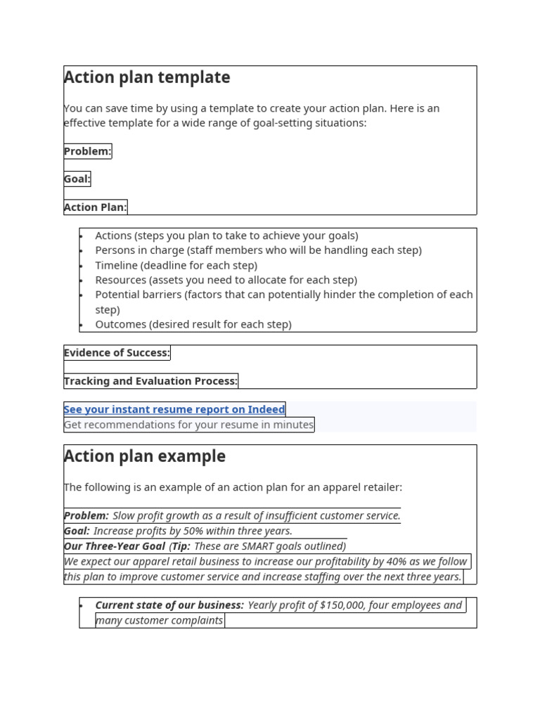 Action Plan Template | PDF