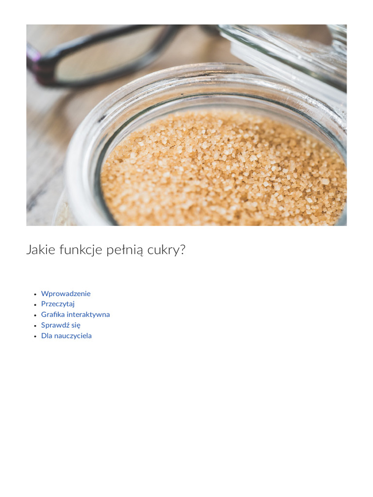 Jakie Funkcje Pelnia Cukry | PDF