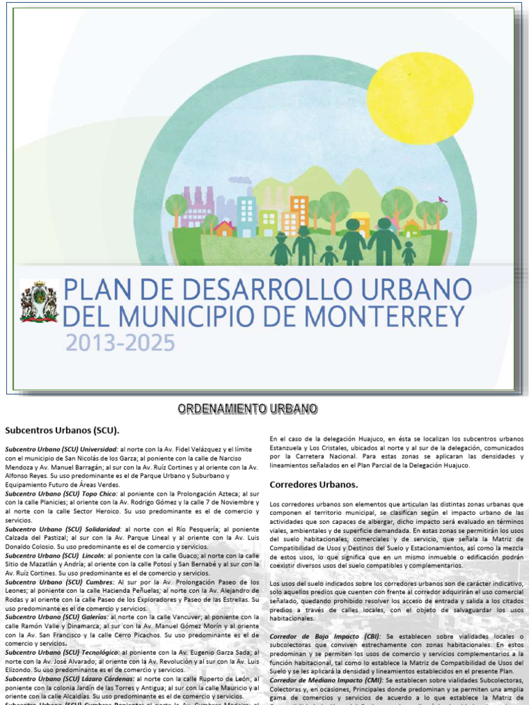 Plan de Desarrollo Urbano Monterrey | PDF
