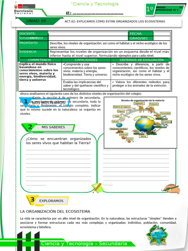 A-1º Act 2 Cyt Und 5 - Sem 1 | PDF