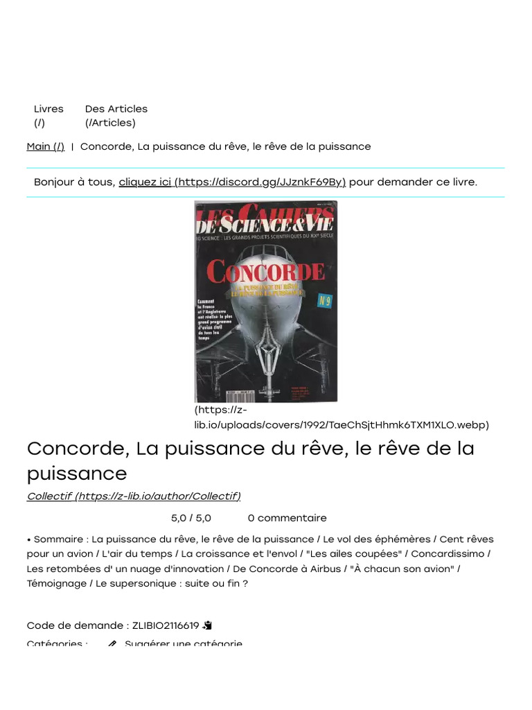 Concorde, La Puissance Du Rêve, Le Rêve de La Pui | PDF