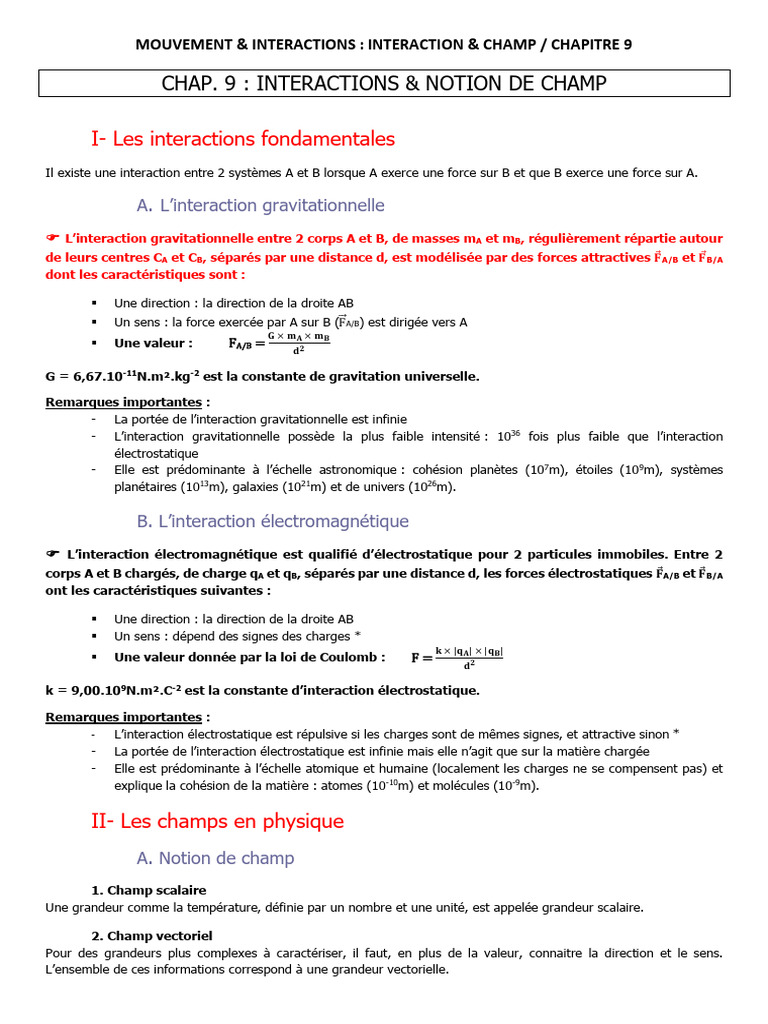 Chap 9 - Interactions & Champ | PDF