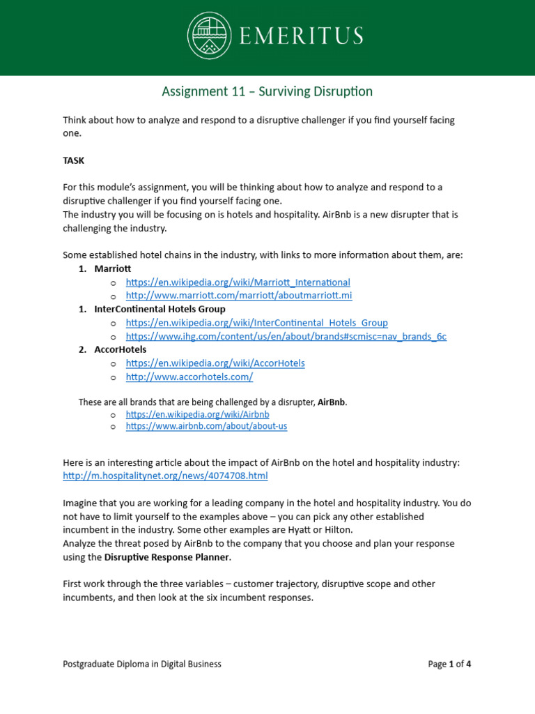 PGDDB - DSB - Assignment 11 - Surviving Disruption - Template | PDF