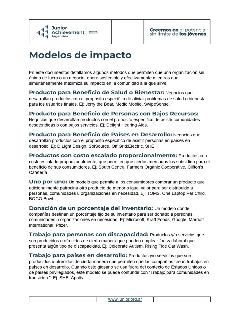 Sensibilización - Modelos de Impacto | PDF