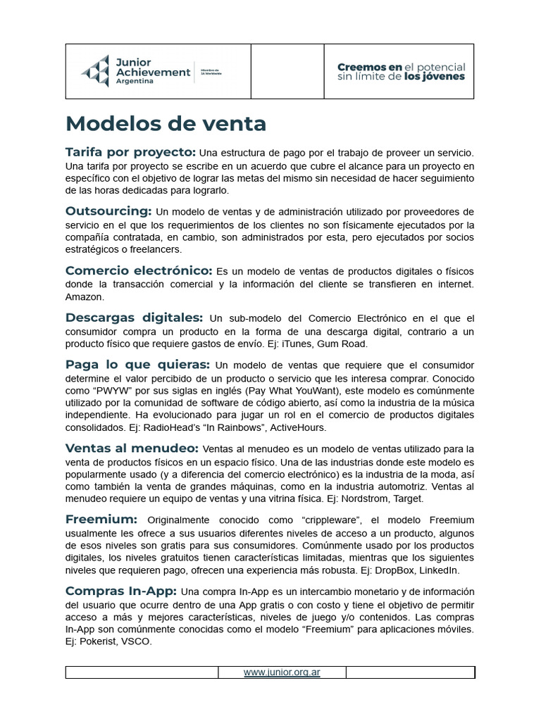 Sensibilización - Modelos de Venta | PDF