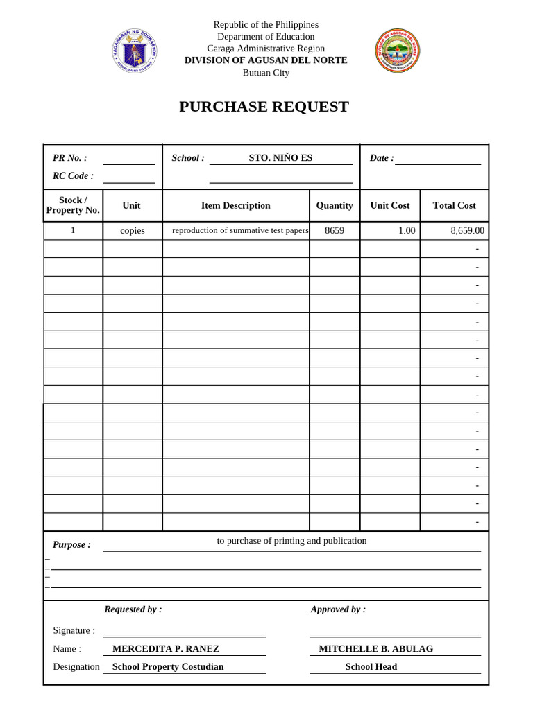 3 Purchase Request Form | PDF