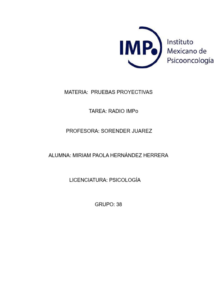 Radio Impo Pruebas Proyectivas | PDF