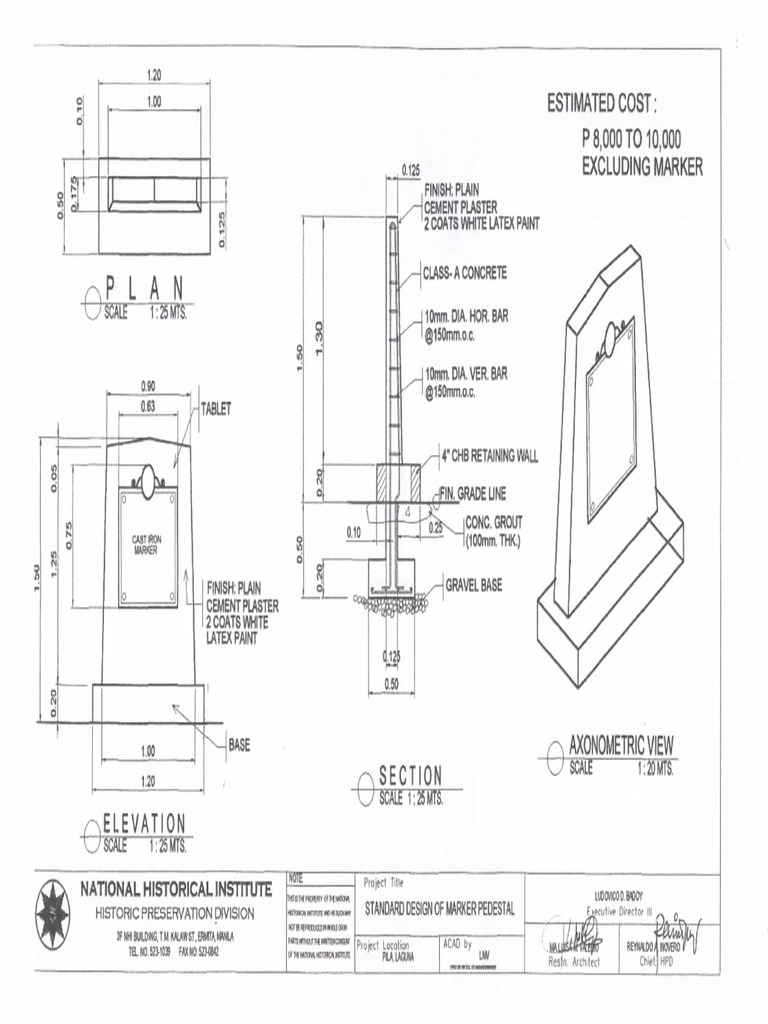 Standard Design of Markers Pedestal (Illustration) | PDF
