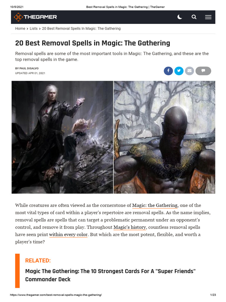 Best Removal Spells in Magic - The Gathering - TheGamer | PDF