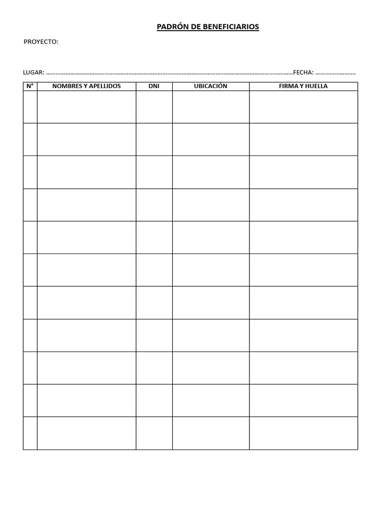 Lista de Padron | PDF