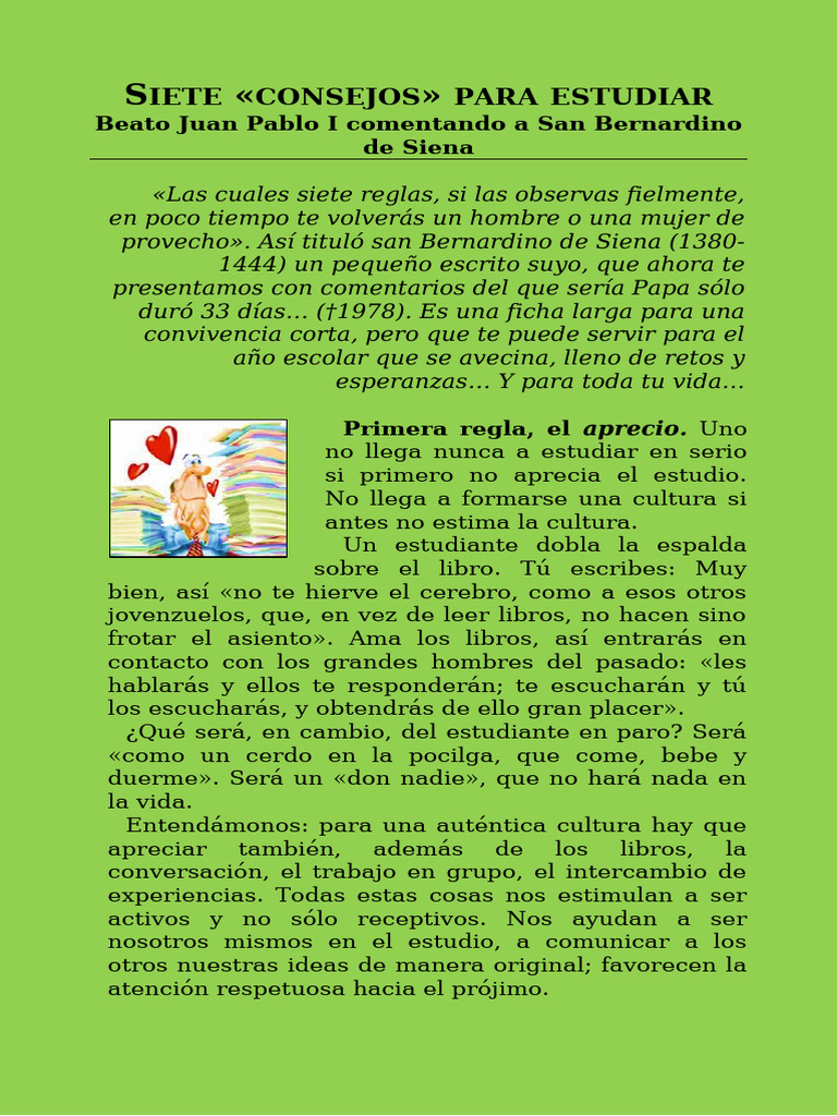 Siete Consejos para Estudiar | PDF
