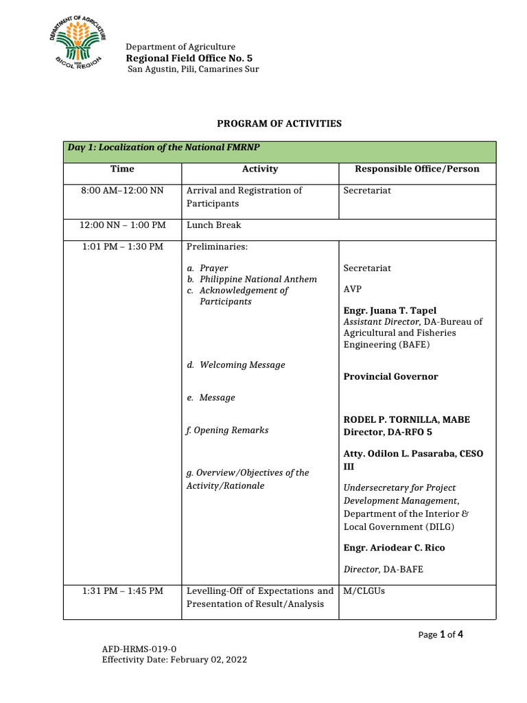 FMR Localization PROGRAM | PDF