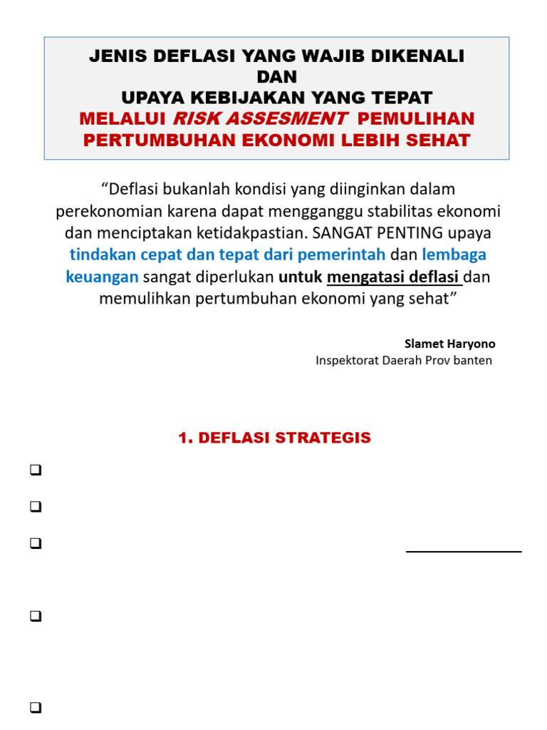 Jenis Deflasi Yang Wajib Dikenali | PDF