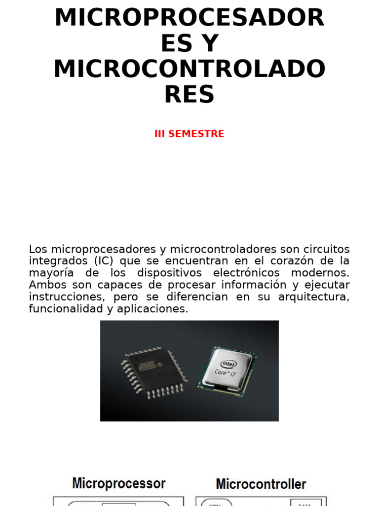 Microprocesadores y Microcontroladores | PDF