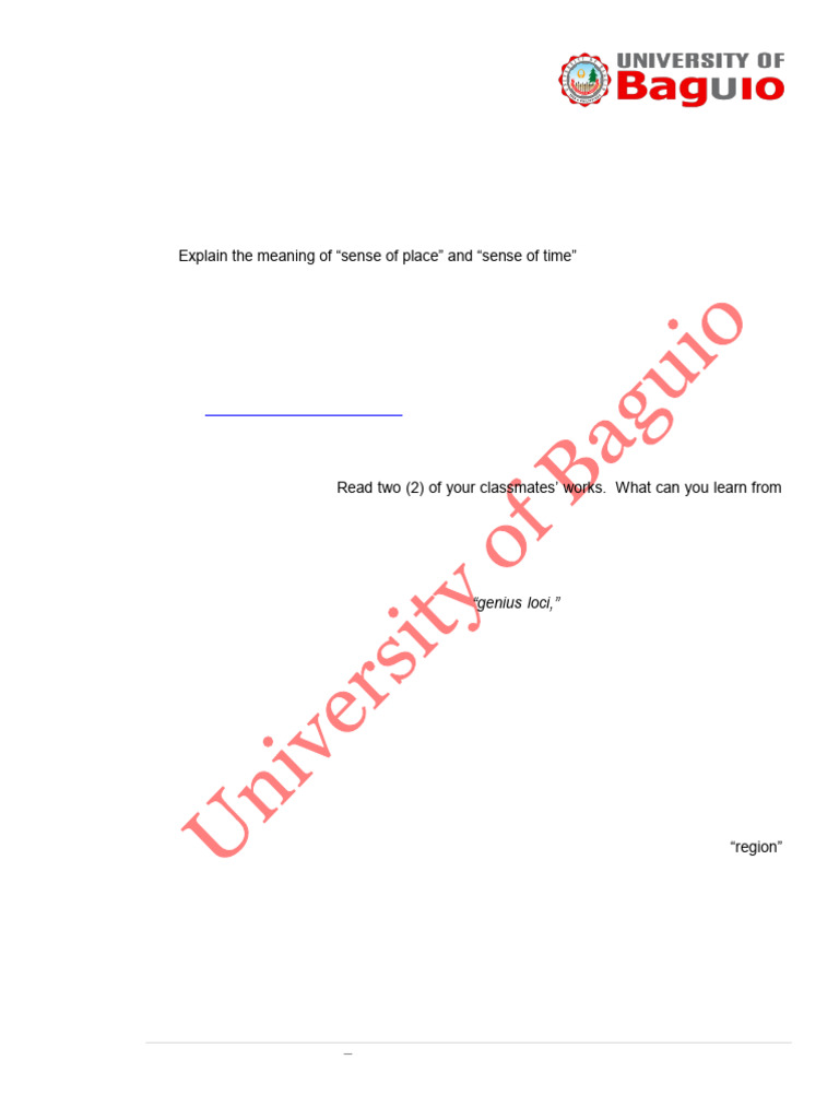 Module Topic 4 The Creation of Sense of Place and Sense of Time | PDF