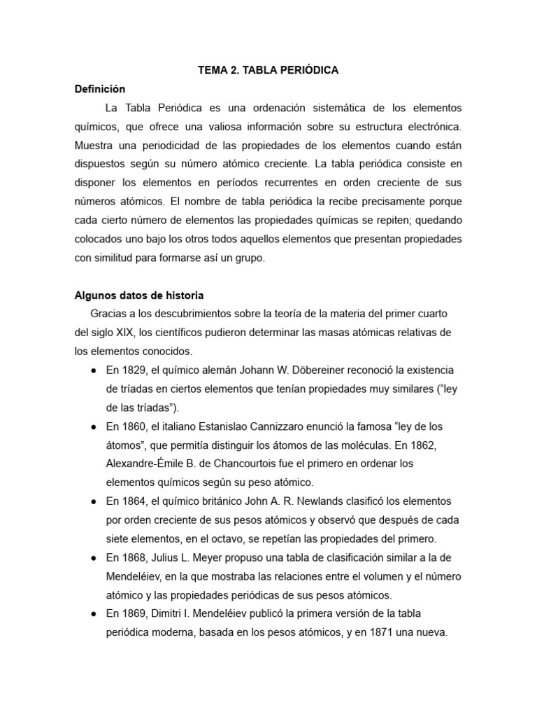 TEMA 2. Tabla Peri-Dica - Docx - 023301 | PDF