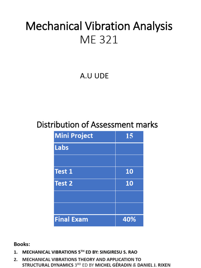 Vibration Analysis Lecture Notes | PDF