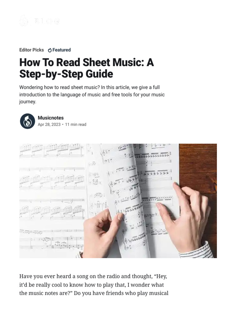 How To Read Sheet Music - A Step-by-Step Guide - Musicnotes | PDF