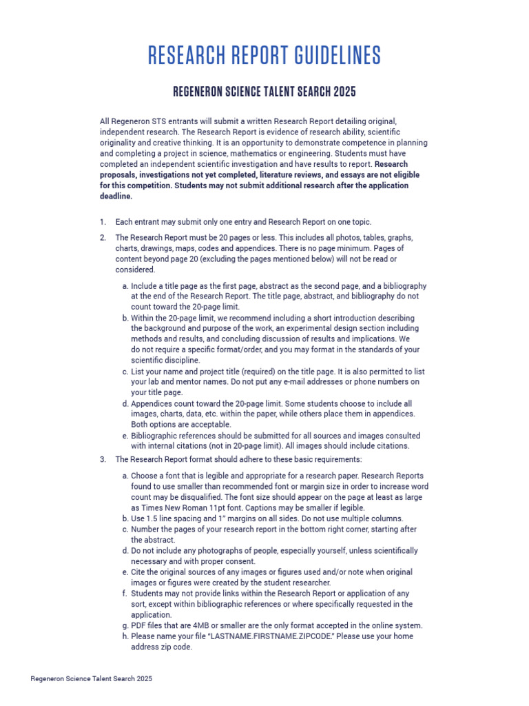 Research Report Guidelines | PDF