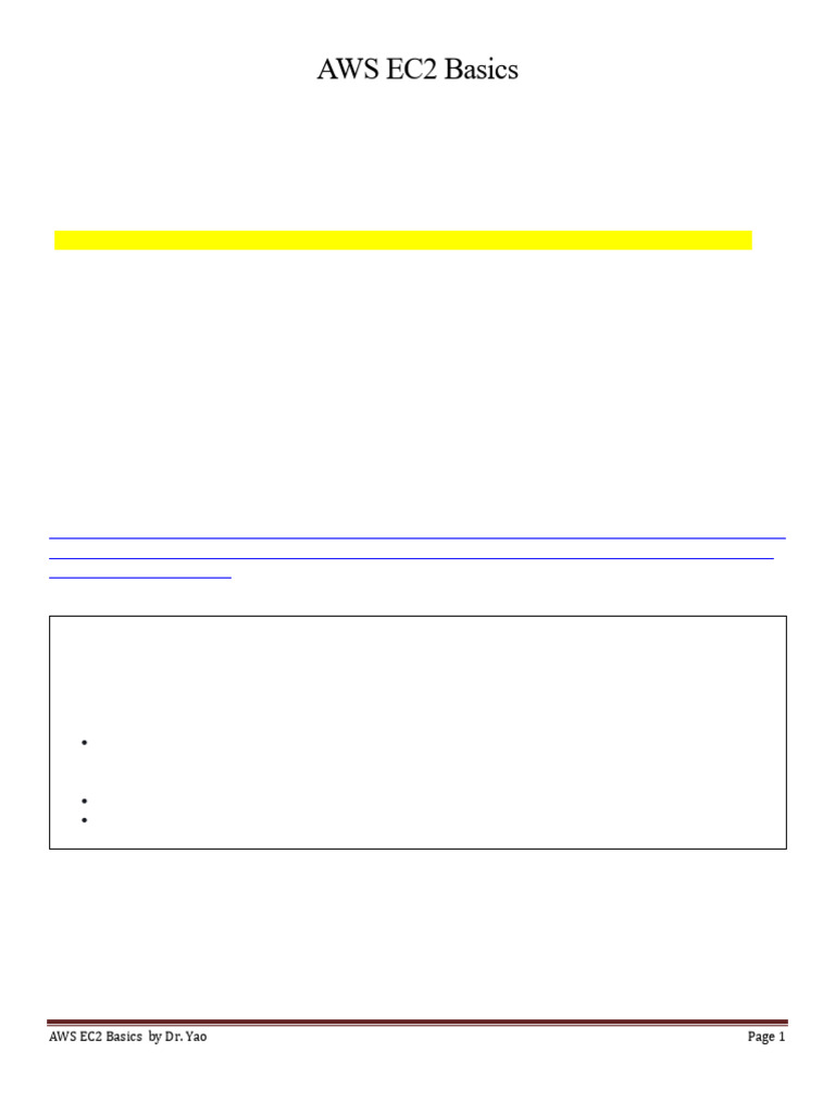 Aws Ec2 Basics | PDF
