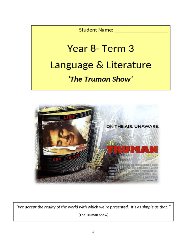 'THE TRUMAN SHOW'! Truman Goated | PDF