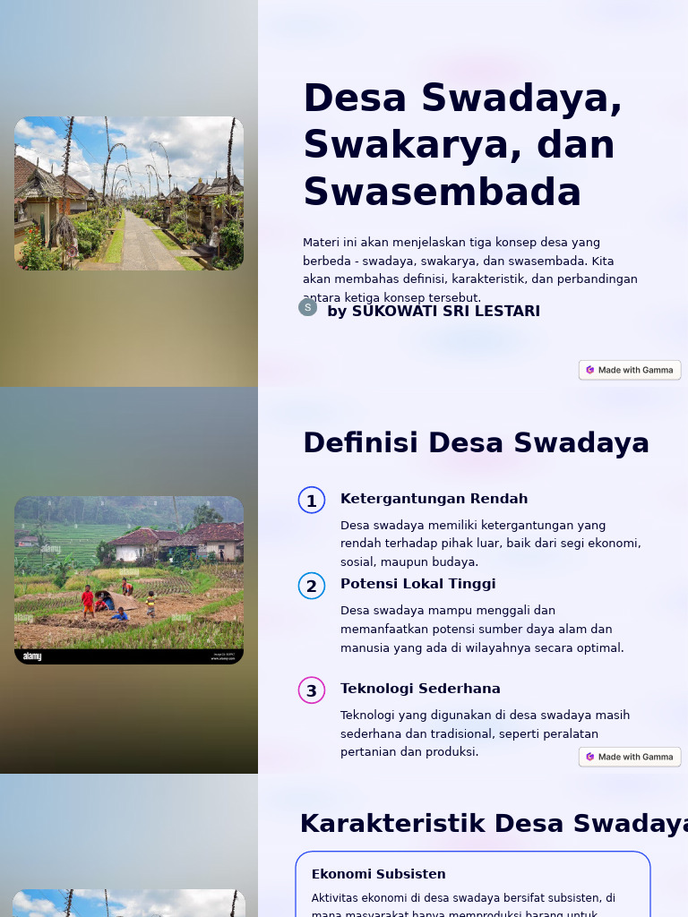 Desa Swadaya Swakarya Dan Swasembada | PDF
