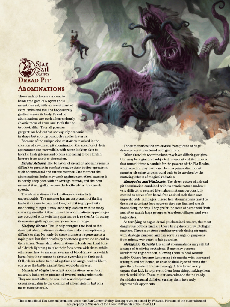Dread Pit Abominations | PDF