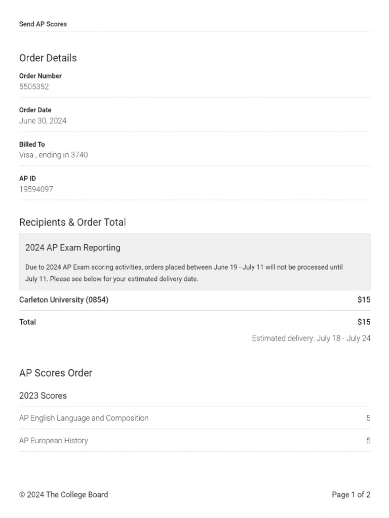 Order Confirmation | PDF