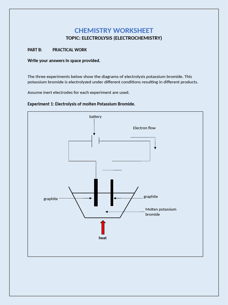 CHEMISTRY WORKSHEET | PDF