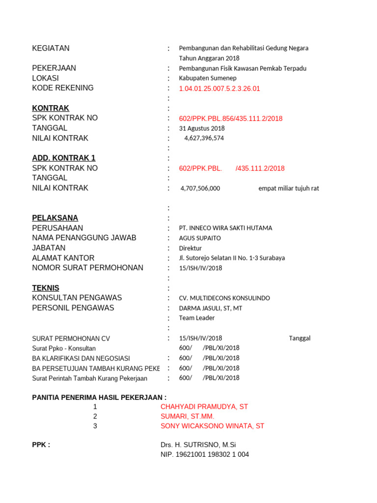 Addendum Kontraktor Pdf