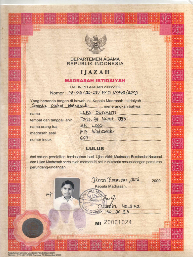 IJAZAH SD | PDF