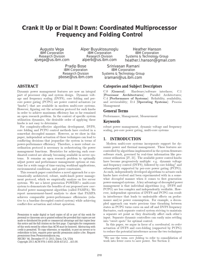 Crank It Up or Dial It Down: Coordinated Multiprocessor Frequency and ...