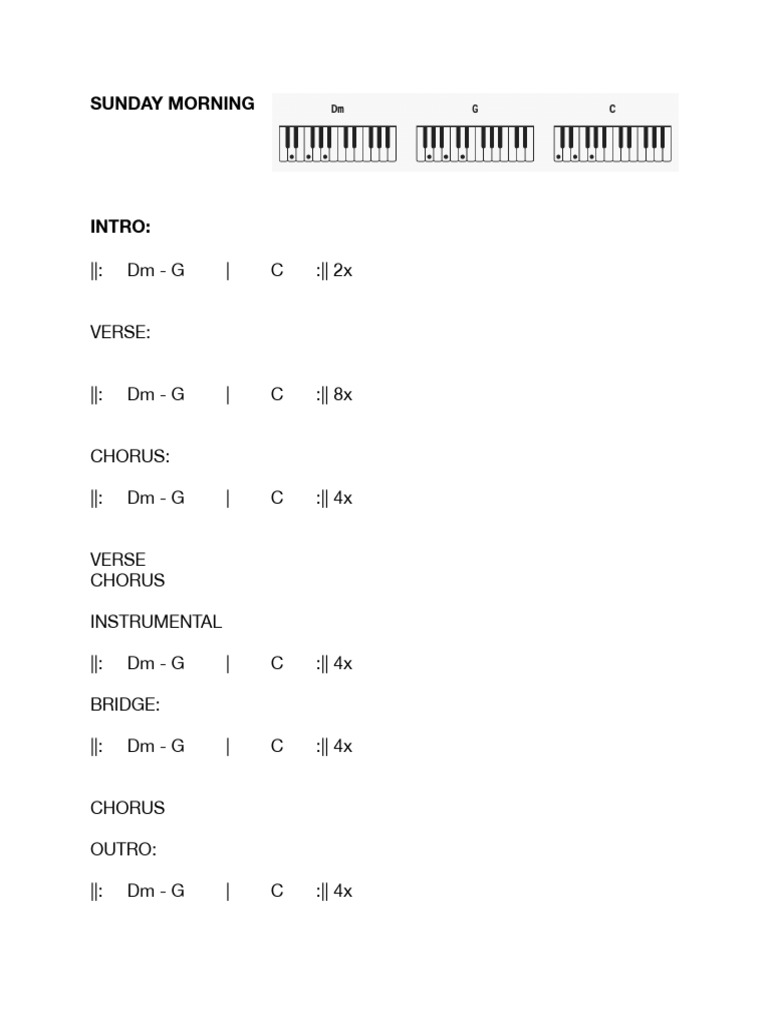 Sunday Morning Chords | PDF