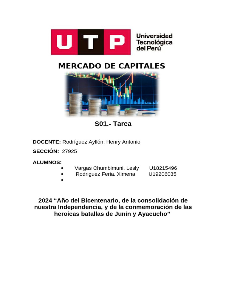 TAREA S.1 - Mercado de Capitales | PDF