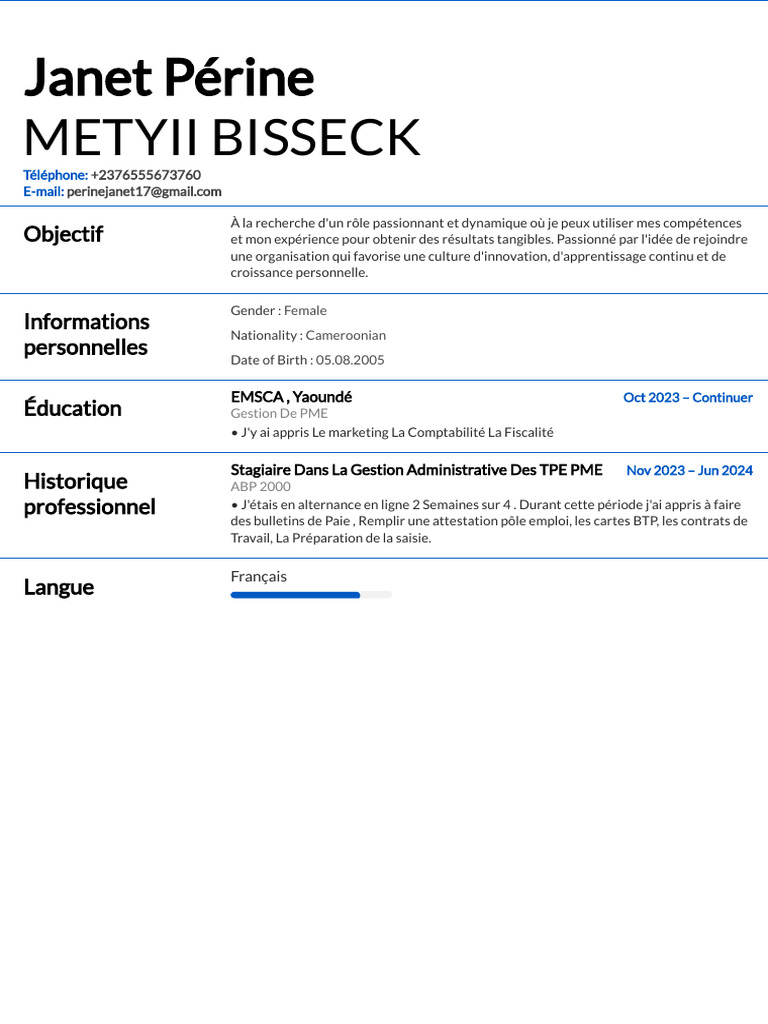 Janet Périne Resume 509 | PDF