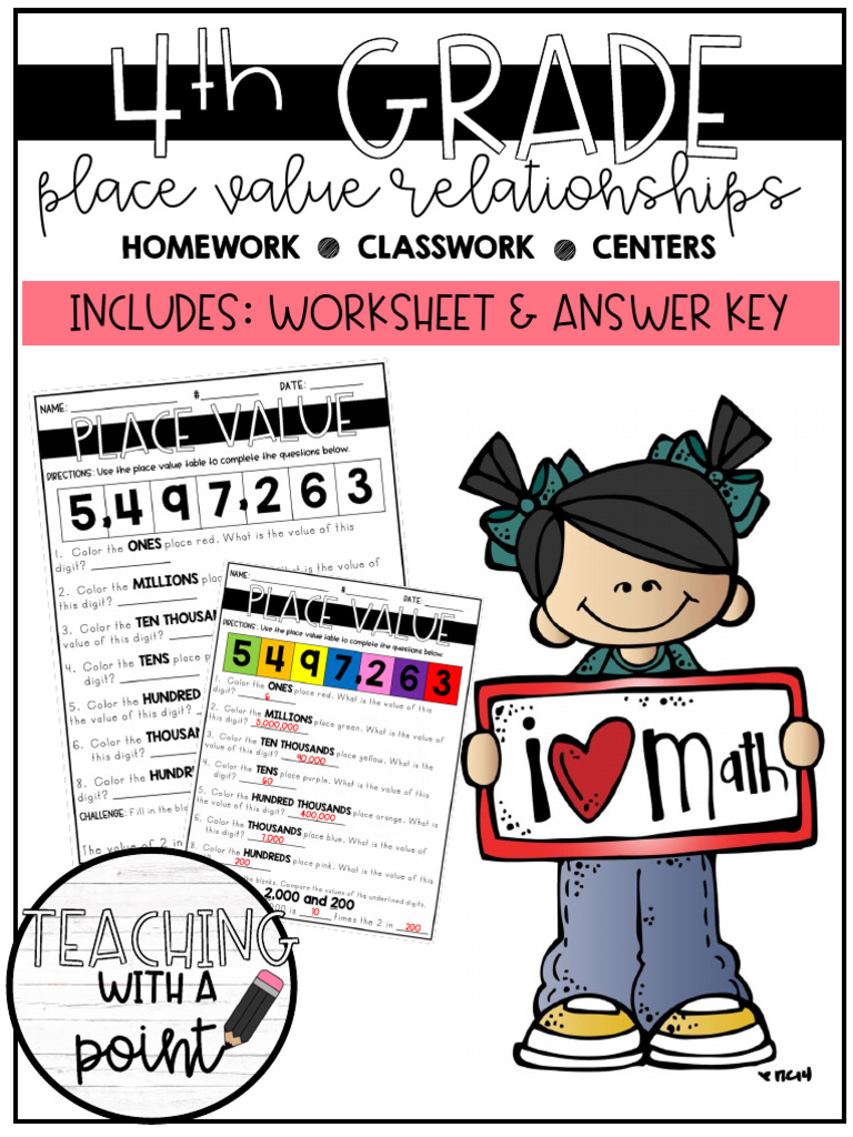 Place Value Relationships: Includes: Worksheet & Answer Key | PDF
