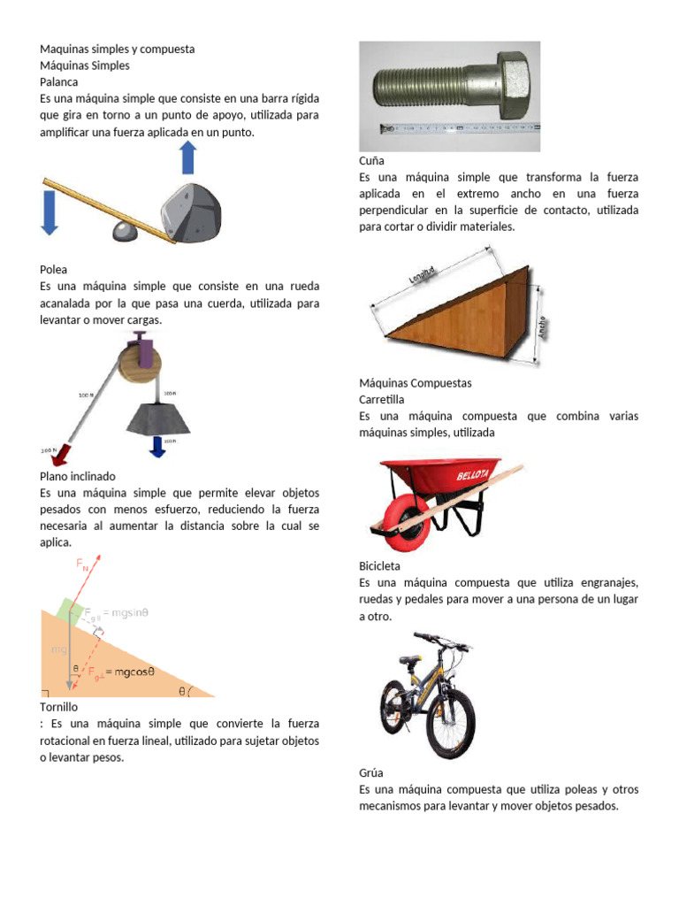 Maquinas Simples y Compuesta | PDF