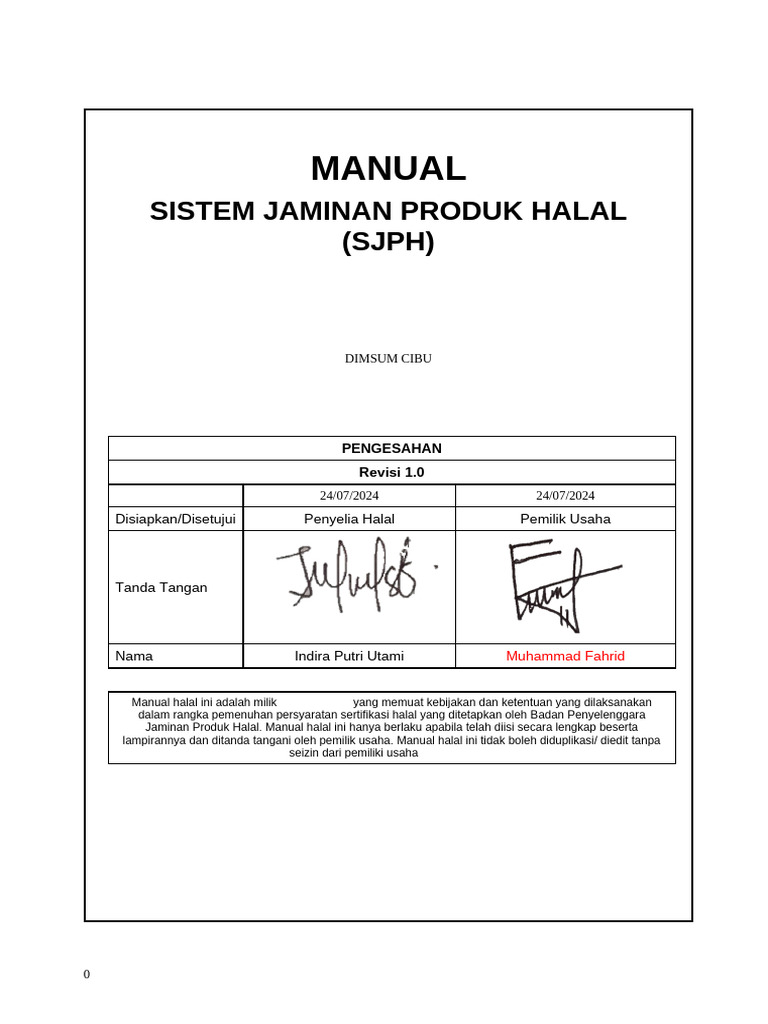 Manual Halal MUHAMMAD FAHRID | PDF