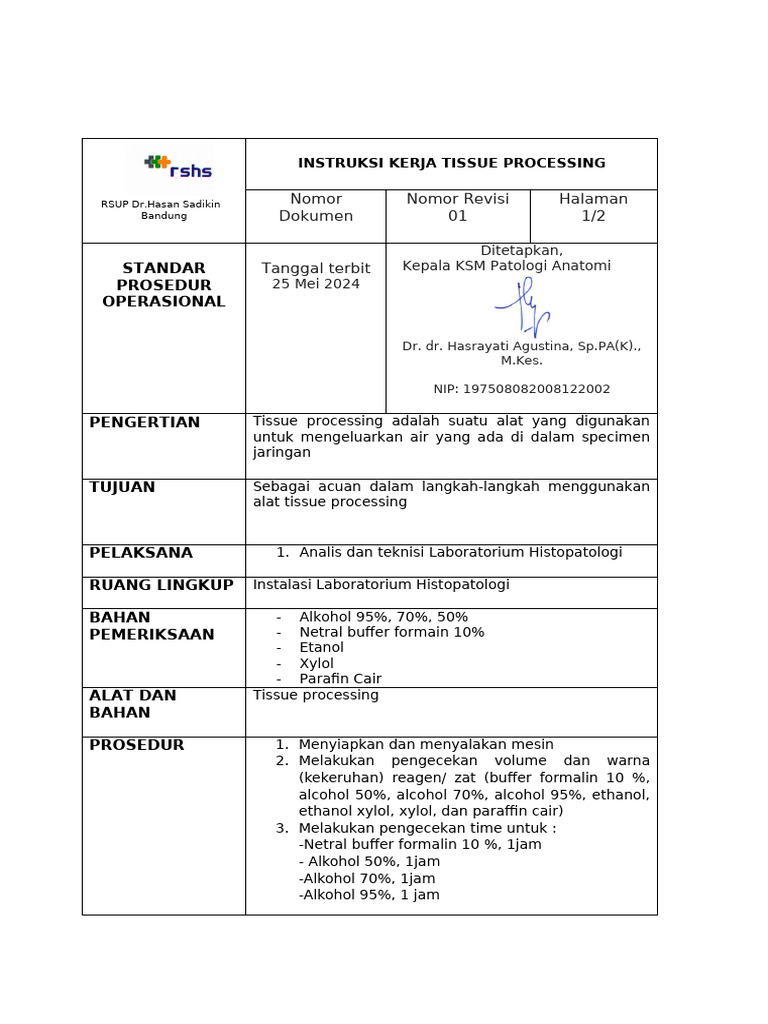 IK Tissue Processing | PDF